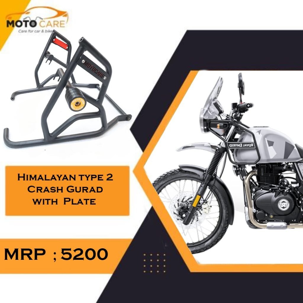 Himalayan Type 2 Crash Guard with Plate – Favourite Care and Bike